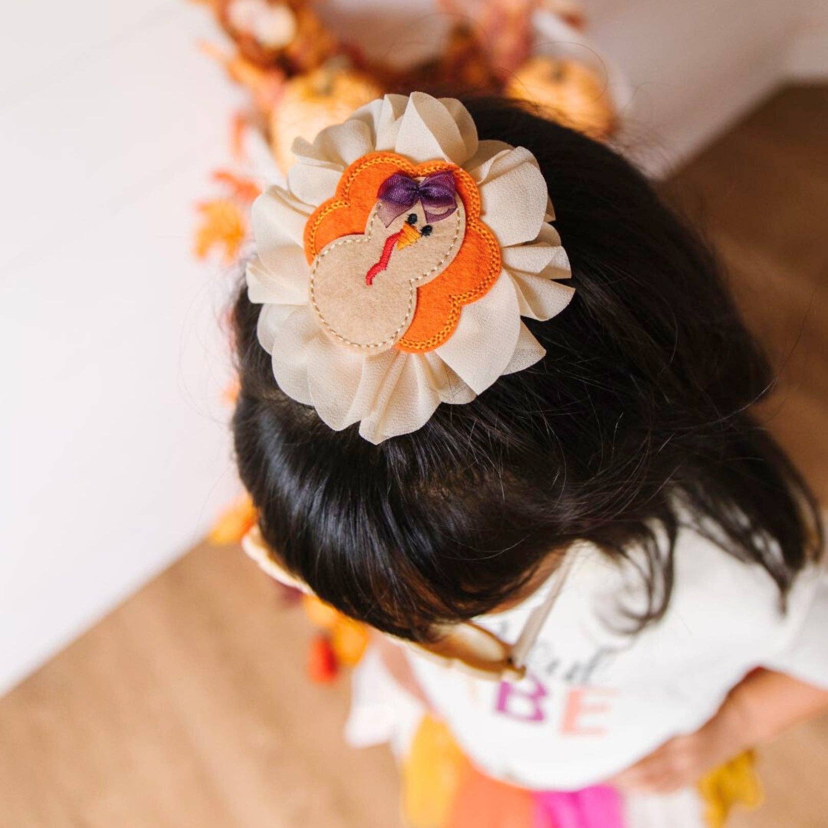 Chiffon Turkey Thanksgiving Hair Clip – Shop Little Cousins