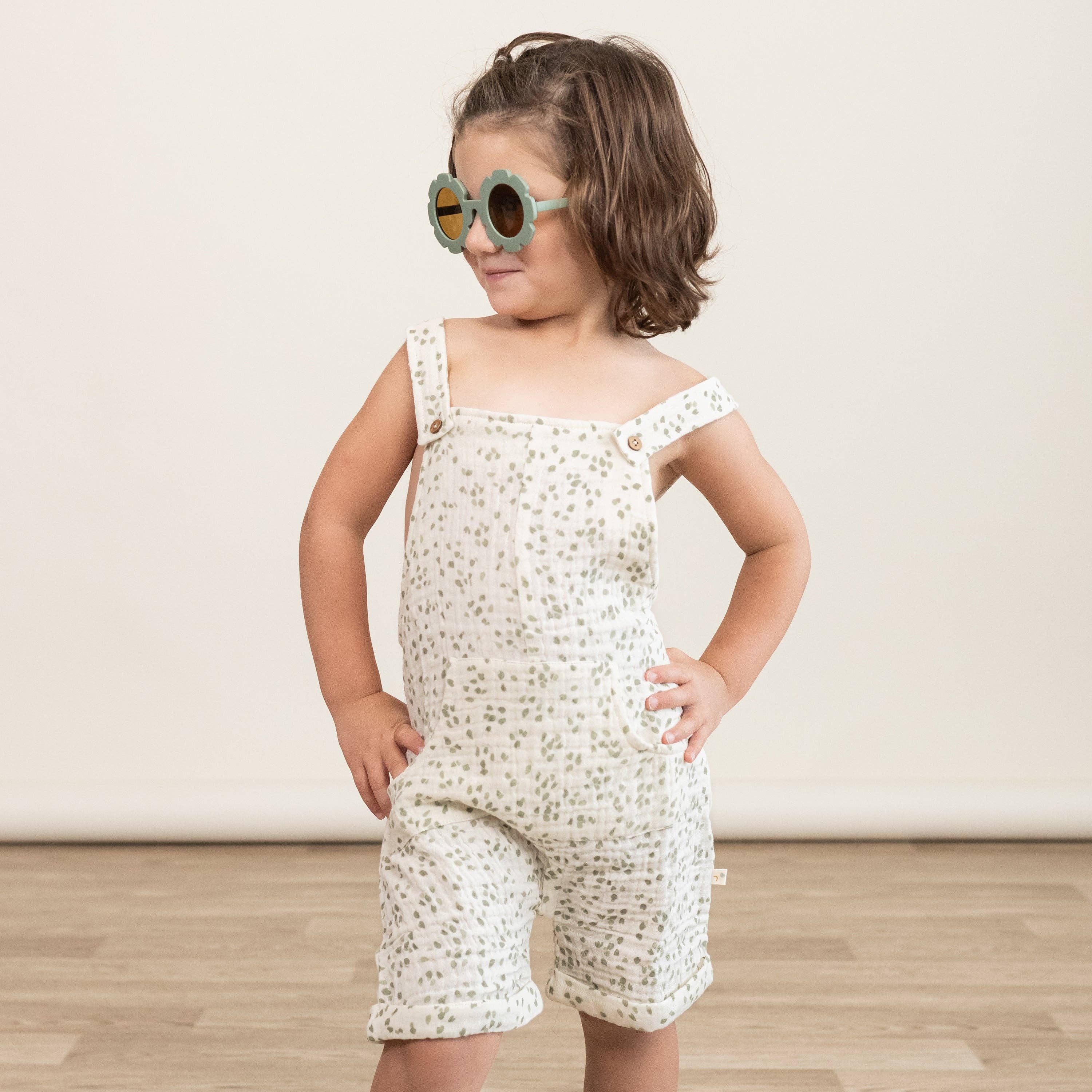 Organic Shortalls - Petals – Shop Little Cousins