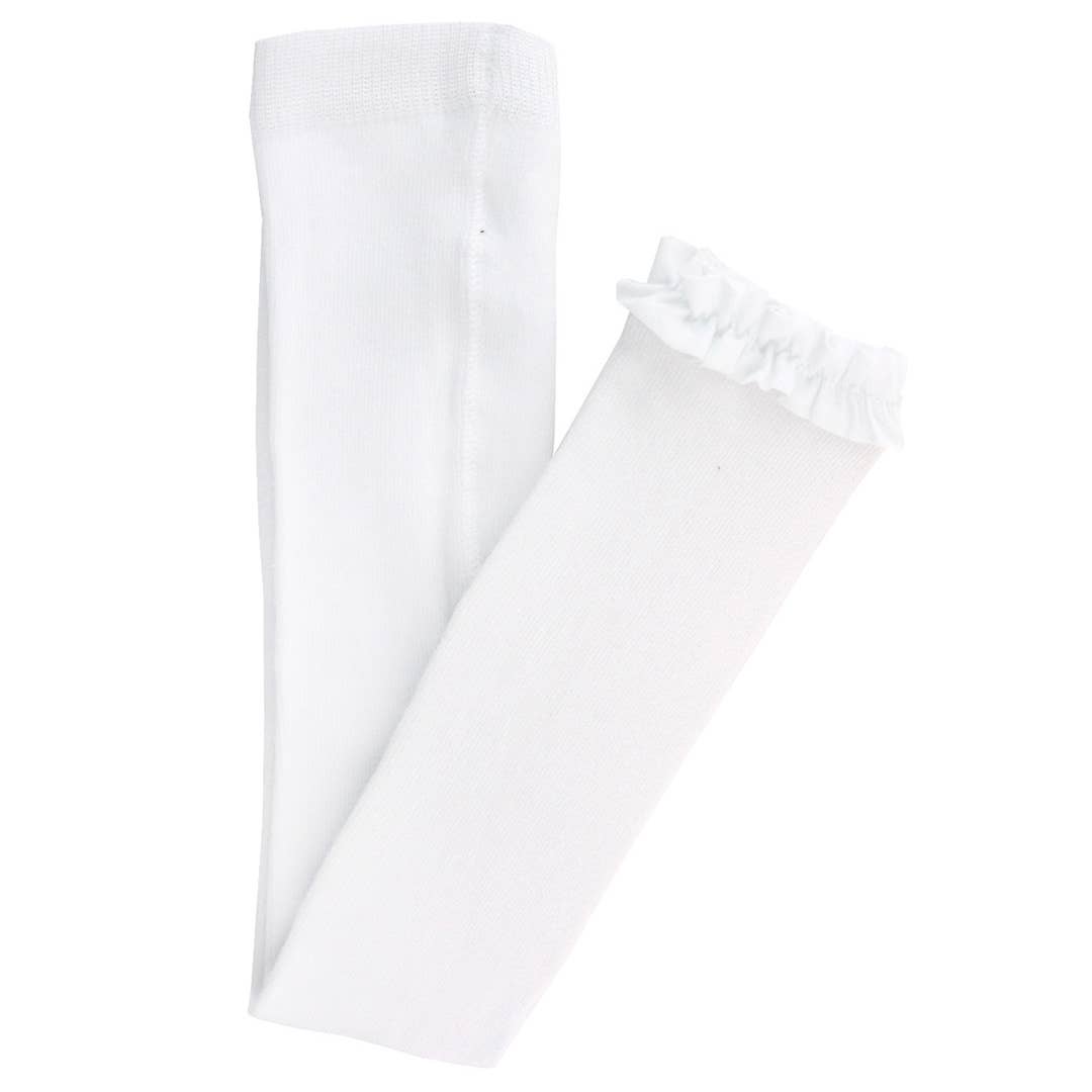 Girls White Footless Ruffle Tights – Shop Little Cousins