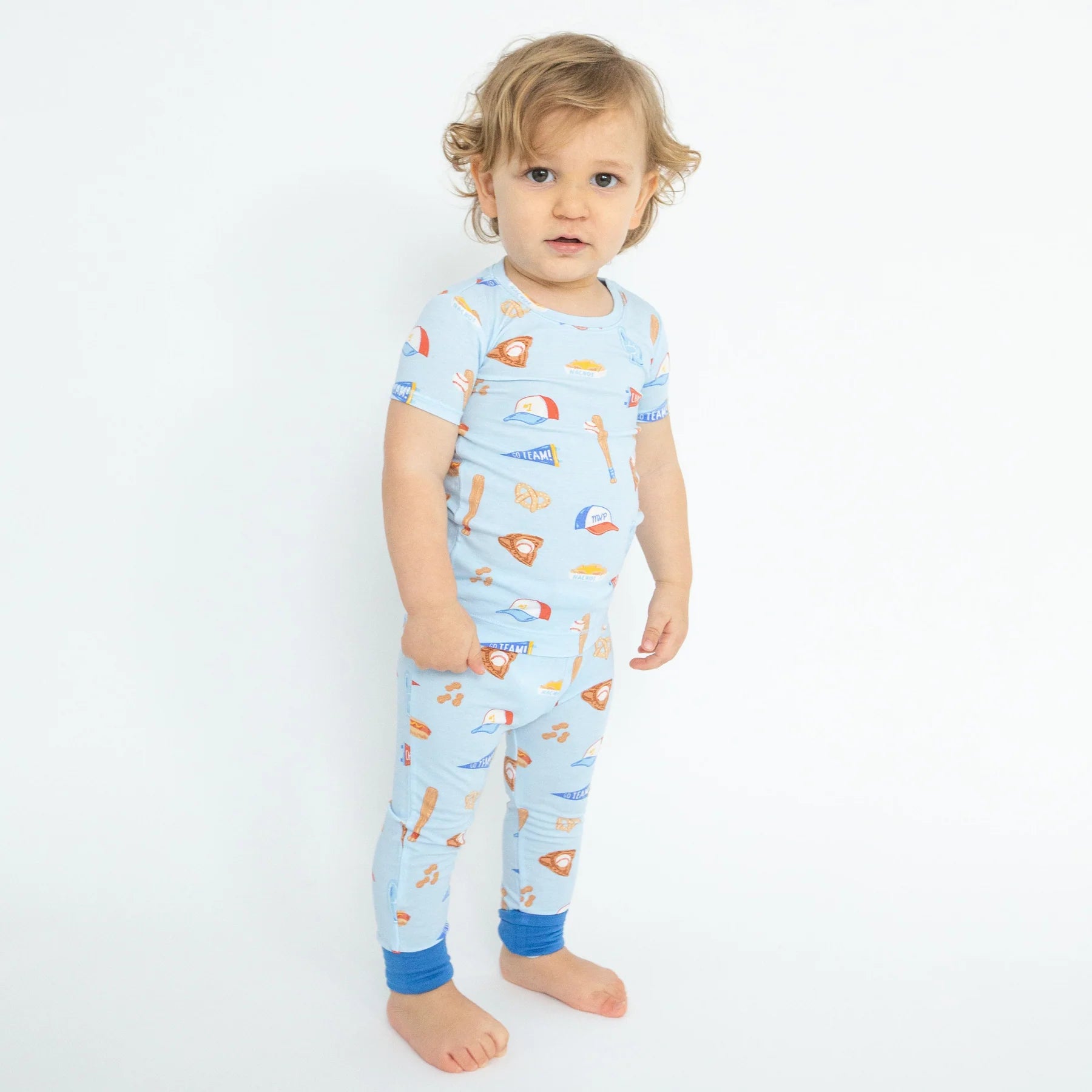 Angel Dear Bamboo Loungewear Set - Blue Baseball – Shop Little Cousins